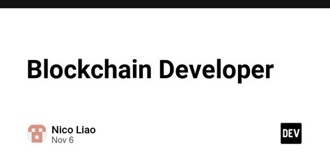 Blockchain Developer Dev Community