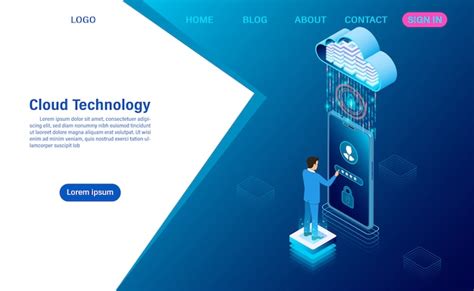 Premium Vector Cloud Storage Technology And Networking Concept Online Computing Technology