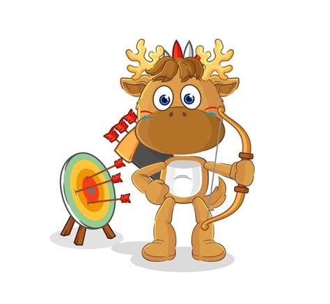Eland Inheemse Amerikaanse Stam Cartoon Mascotte Vector Premium Vector