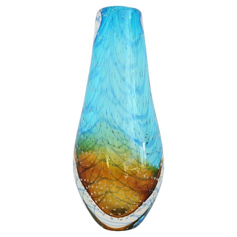 Italian Murano Free Form Sommerso Glass Vase At 1stdibs