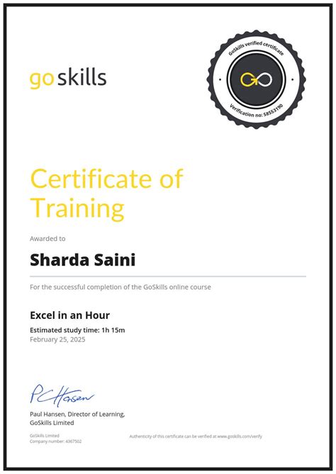 Online Course On Excel In An Hour With Certificate