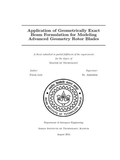 Pdf Application Of Geometrically Exact Beam Formulation For Modeling