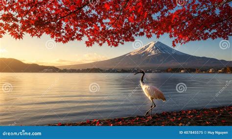 Mt Fuji In Autumn At Lake Kawaguchiko Royalty Free Stock Image