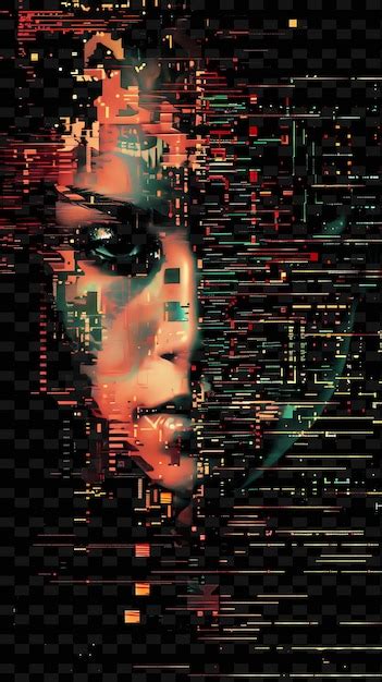 Premium Psd Png Ascii Art Glitch With Text Based Graphics Digital Symbols An Illustration