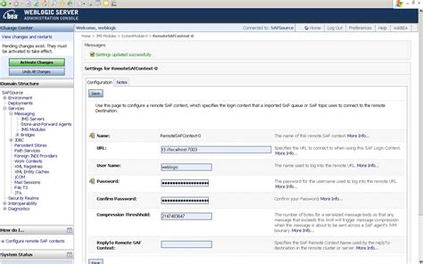 Configuring Saf Store And Forward Between Two Weblogic Server