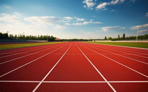 Premium Photo Smooth Running Track Surface Ready For Athletes To Hit Their Stride