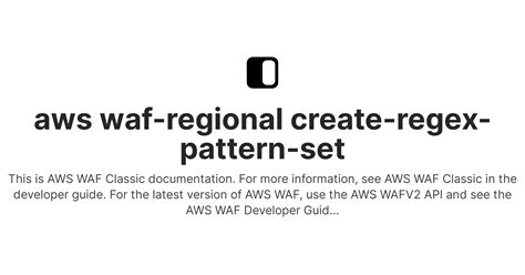 aws waf regional create regex pattern set fig