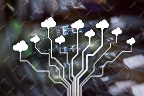 premium photo cloud server and computing data storage and processing