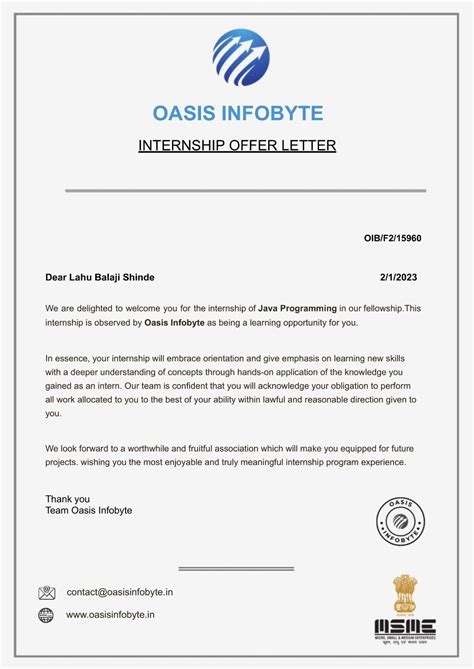 lahu shinde on linkedin java oasisinfobyte msme oasisinfobyte intern internships…