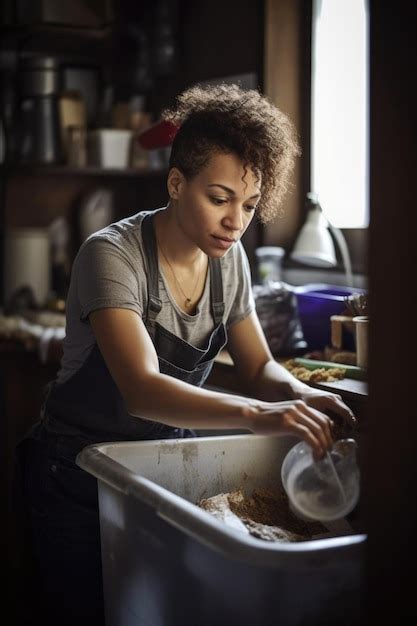 Premium Photo Mixed Race Woman Sorting Recycling Items At Home Premium Photo Mixed Race Woman Sorting Recycling Items At Home