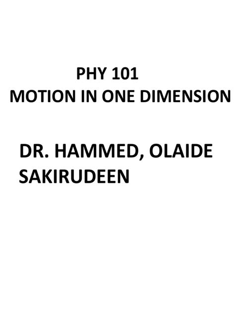 motion in one dimension analysis of position velocity and