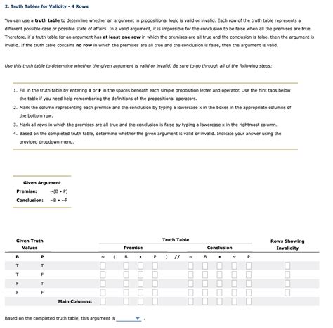 Solved 1 Truth Tables For Validity 2 Rows You Can Use A Truth