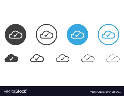 Cloud Check Complete Icon Clouds With Mark Vector Image