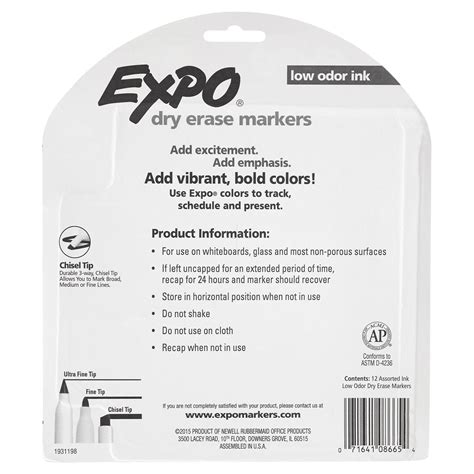 EXPO Low Odor Dry Erase Vibrant Color Markers Medium Tip Multicolor Ct Shipt