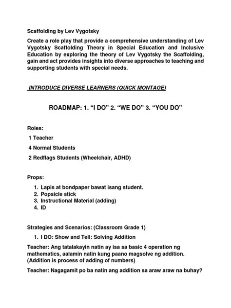 Scaffolding Roleplay Concept Pdf Cognition Behavior Modification
