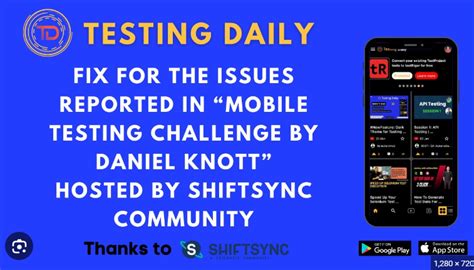 Bug Fix For Testing Daily Reported In “mobile Testing Challenge By Daniel Knott” Hosted By