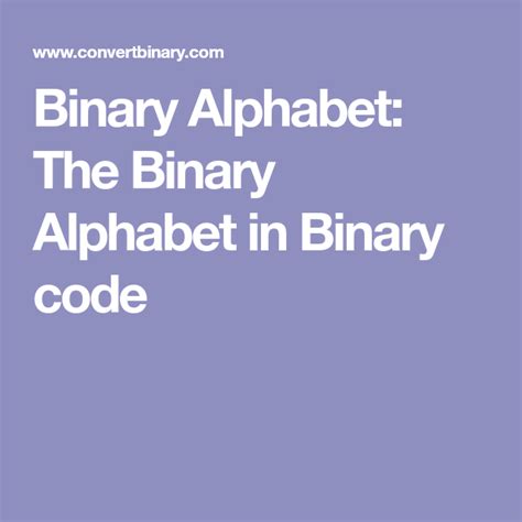 Binary Alphabet: The Binary Alphabet in Binary code | Binary code, Binary, Coding