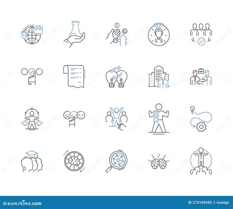 Corporation Work Outline Icons Collection Corporate Work Management Business Organization