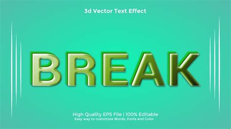 Premium Vector Fully Editable High Quality 3d Text Effect Eps Vector