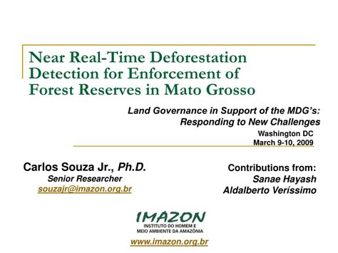 Ppt Near Real Time Deforestation Detection For Enforcement Of Forest