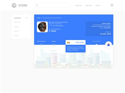Track Order UI Behance