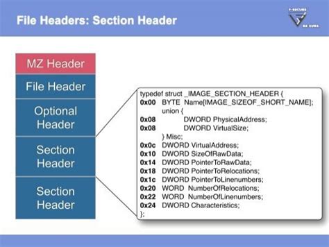 File Headers Section Hea