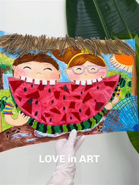 아동미술수성구미술학원미술프로그램💓 무더운 날씨 그림으로 힐링해요🤍 건치가 포인트인듯😆 올여름도 건강하고 즐겁게 아동미술 미술프로그램 아동미술수업 아동미술교육