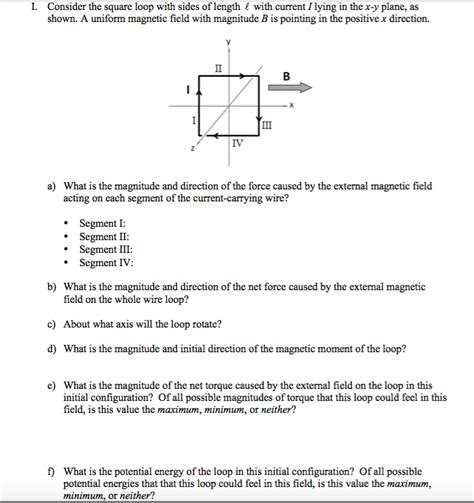 solved consider the square loop with sides of length l with