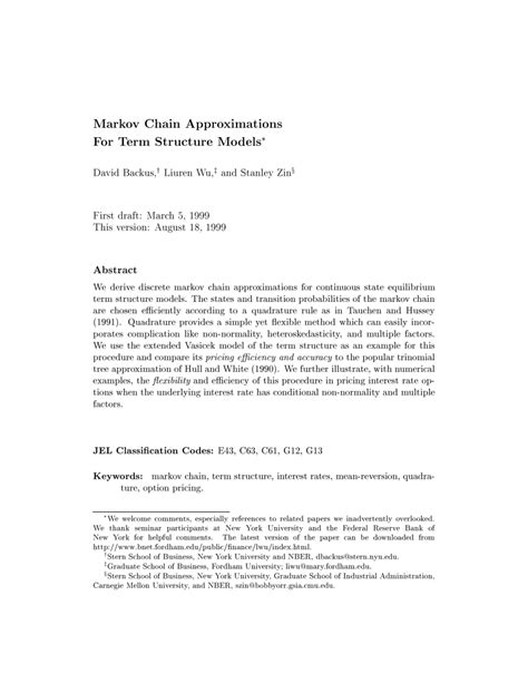 pdf markov chain approximations for term structure models