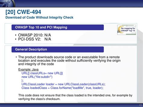 Ppt 2010 Cwesans Top 25 With Owasp Top 10 And Pci Dss V2 Mapping Powerpoint Presentation Id
