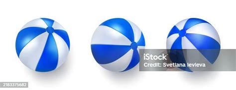 비치 볼 평면도 여름 풍선 수영장 장난감 벡터 절연 3d 렌더링 바다 섬 파티 비치볼 서커스 광대 아이콘 블루 화이트 물 풍선 색깔 현실적 플라스틱 목표는 게임에