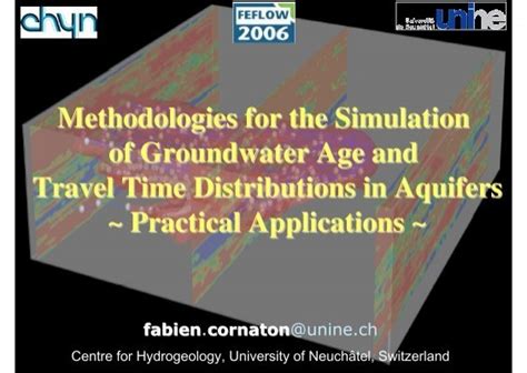 Methodologies For The Simulation Of Groundwater Age And Feflow