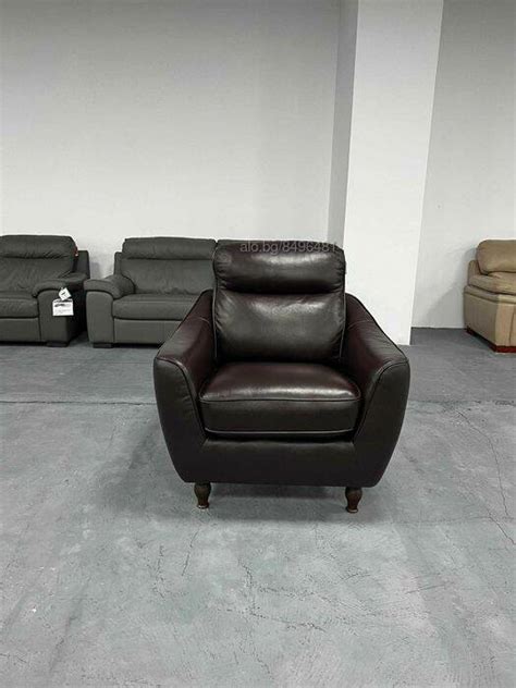 Кафяв кожен фотьойл от естествена италианска кожа Фотьойл кресло Мебели за дома и офиса