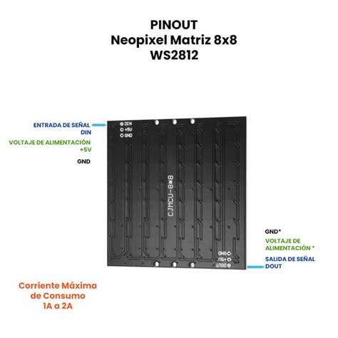 Neopixel Matriz 8x8 Cjmcu Ws2812 5050 Rgb Led Unit Electronics