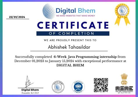 Abhishek Tahasildar On Linkedin Javainternship Digitalbhem Codingjourney Javaprogramming Java
