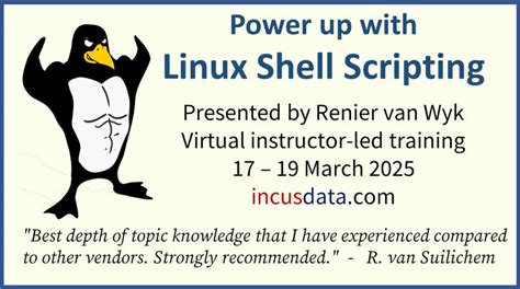 incusdata programmertraining codingmatters linux shellscripting