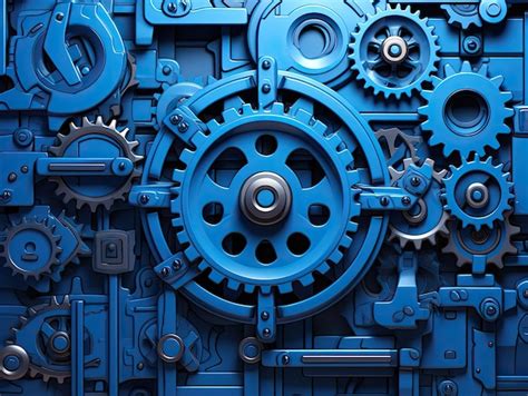 Premium Photo Blue Gears With Small Cogs