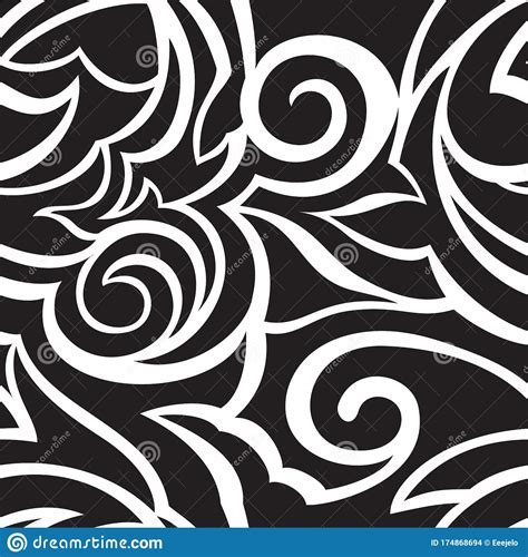 Vector Texture Of Black Color Isolated On White Background Spirals And Broken Abstract Shapes