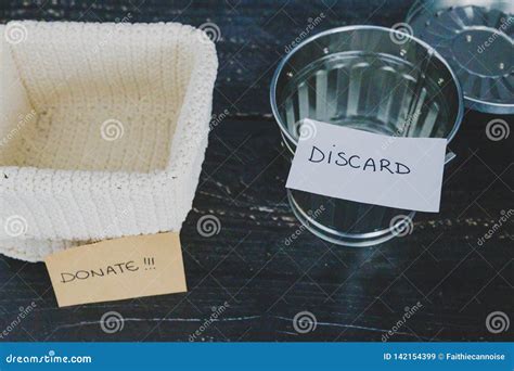 Storage Basket And Gargabe Bin To Select Which Items To Keep And Which