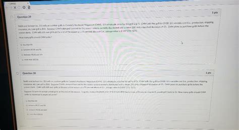 canvas х on 1 pts question 29 smith and jackson inc