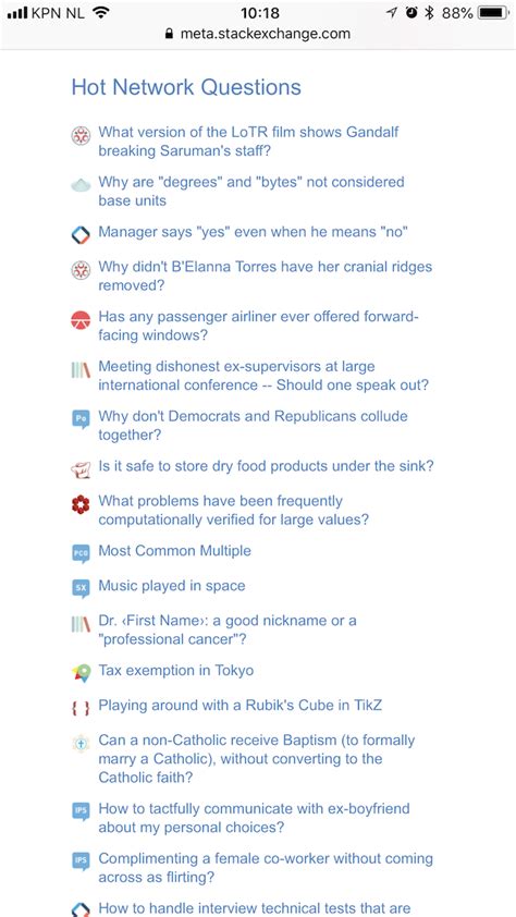 Is It Possible To View Hot Network Questions On Mobile Meta Stack