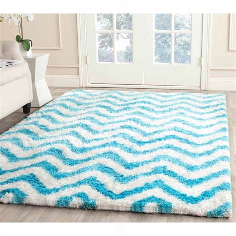 Safavieh Barcelona Carmella Geometric Shag Area Rug Ivoryblue 5 X 8