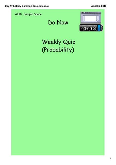 day 17 lottery common task pdf