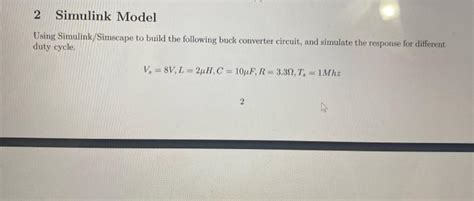 Solved Using Simulink Simscape To Build The Following Buck