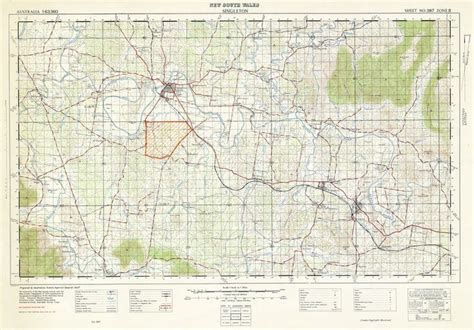 1951 Topographic Map Of Singleton And Its Region New South Wales