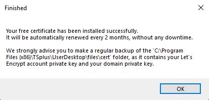 Free And Easy To Install SSL Certificate TSplus Remote Access
