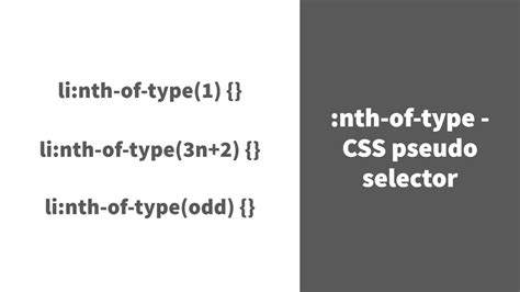 Nth Of Type Css Pseudo Selector