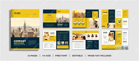 회사 프로필 제안서 또는 브로셔 템플릿 레이아웃 디자인 주황색 모양 미니멀한 비즈니스 제안서 또는 브로셔 템플릿 디자인 프리미엄 벡터