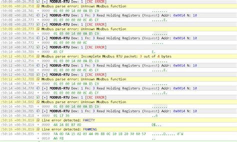 modbus server hosting array modbus client reading varying registers