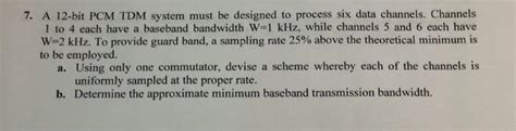 Solved A Bit PCM TDM System Must Be Designed To Chegg